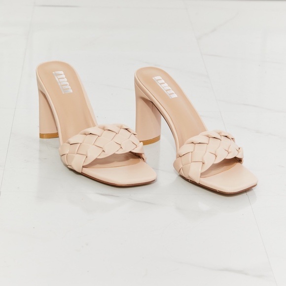 Melody | Shoes | Braided Block Heel Sandals In Beige | Poshmark
